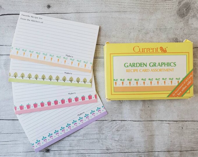 Vintage Current Recipe Cards Garden Graphics Qty 51 / 3 X 5 Colorful ...