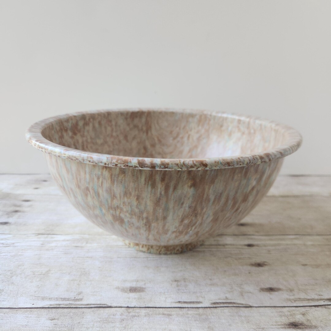 Vintage Texasware Plastic Bowl / 10 Inch Brown Blue Spatter Splatter ...