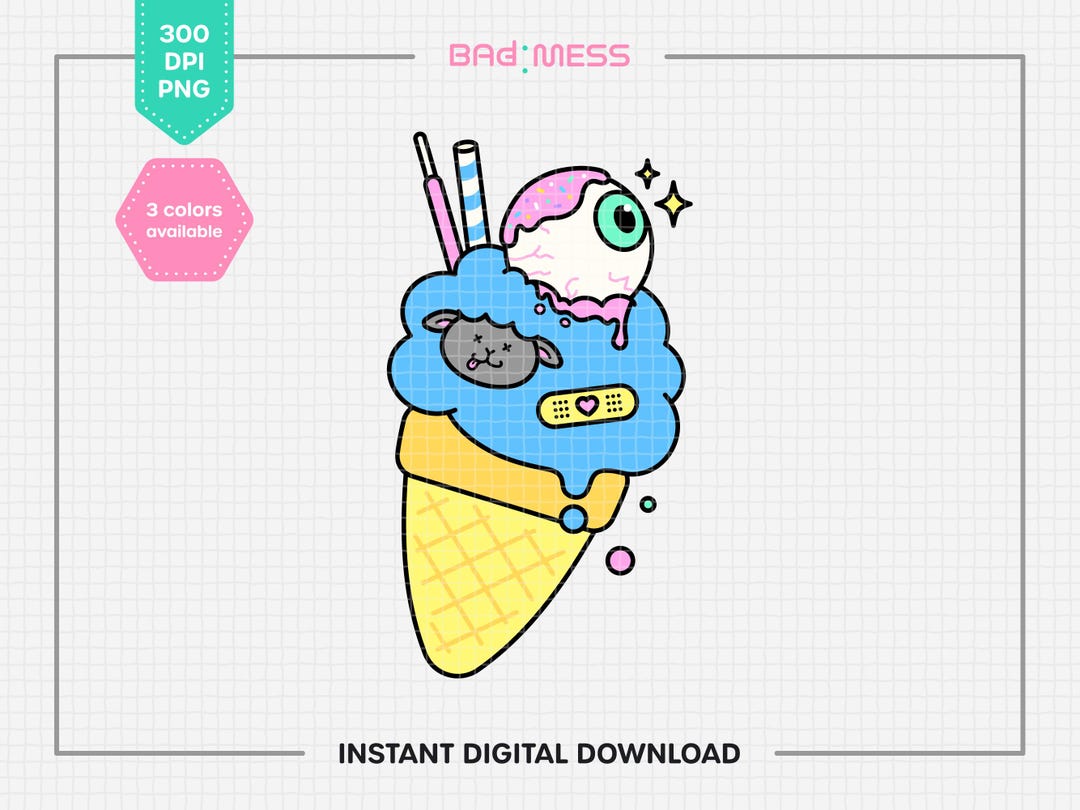 Freaky Ice Cream PNG File Cute Freaky Vector Design, Fluffy Sheep ...
