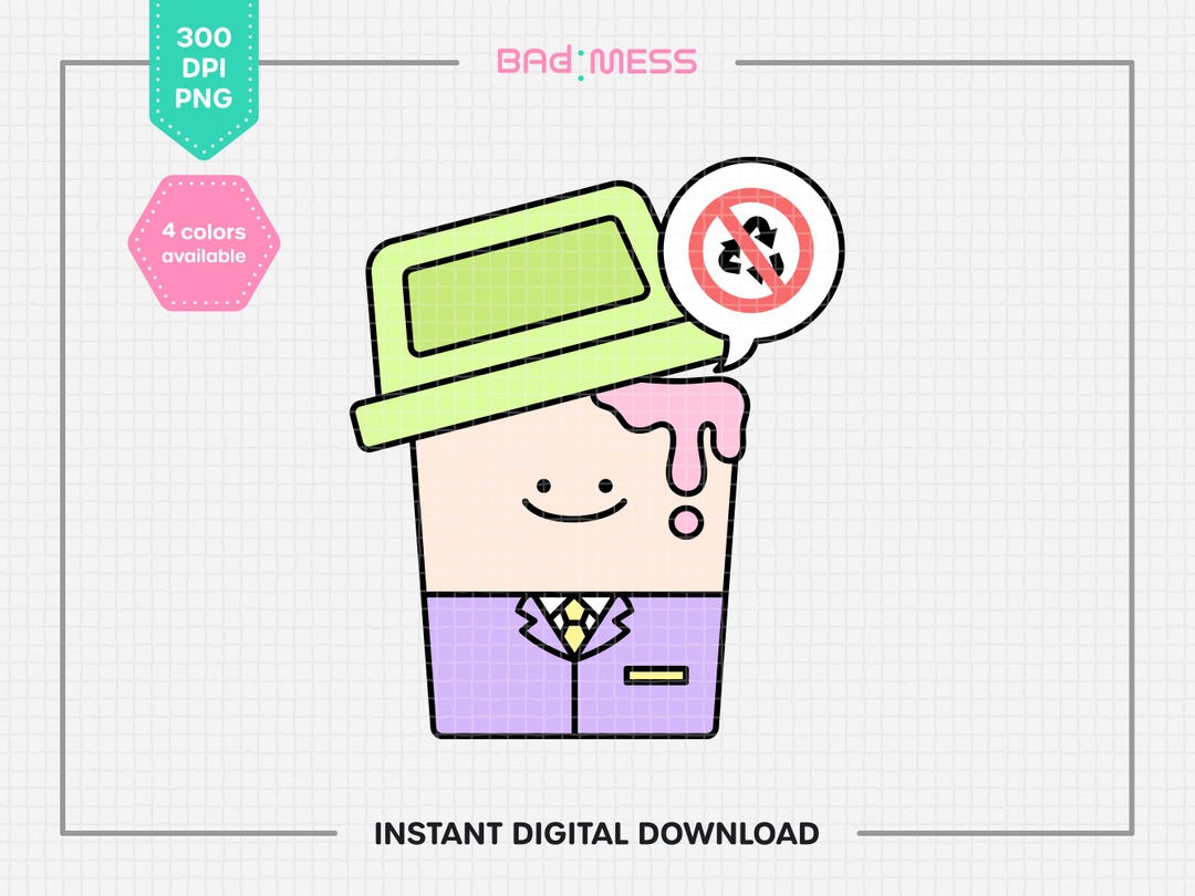 Non-recyclable Bin PNG File Fun Personified Garbage Can Design, Cute ...
