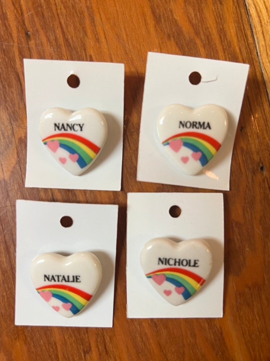 Vintage 80s Heart Name Pin: Nancy, Norma, Natalie, Nichole - Etsy