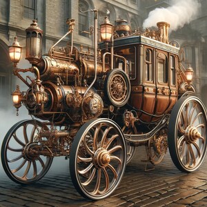 Steampunk Steam-powered Carriage Digital Patterns and Images - Etsy