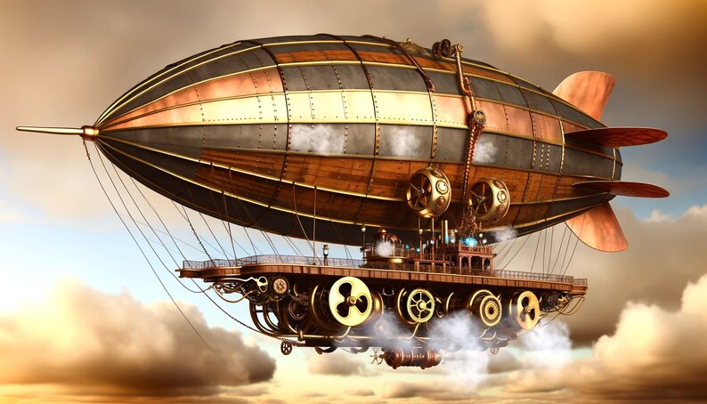 Steampunk Airship Digital Patterns and Images - Etsy