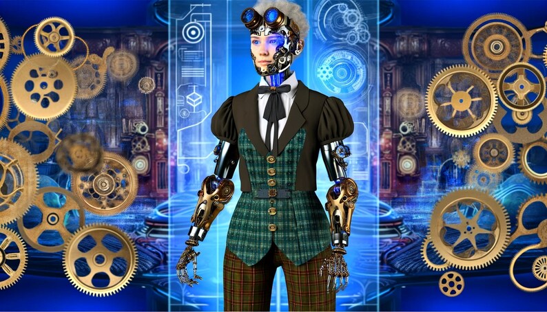 Steampunk Cyborg Woman Digital Patterns and Images - Etsy