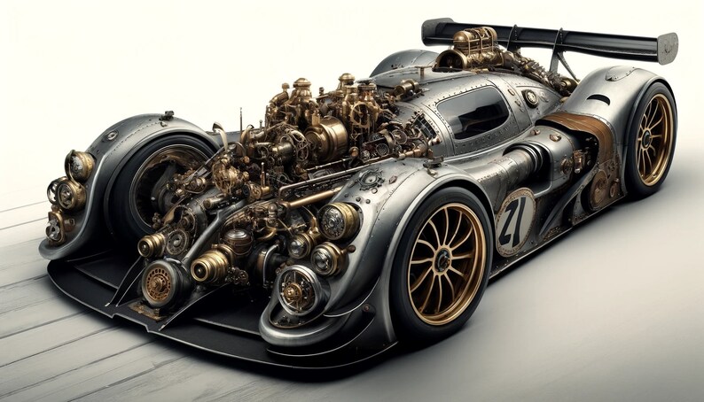 Steampunk Racing Car Digital Patterns and Images - Etsy