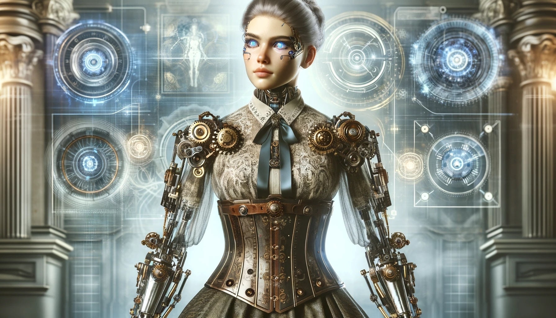Steampunk Cyborg Woman Digital Patterns and Images - Etsy