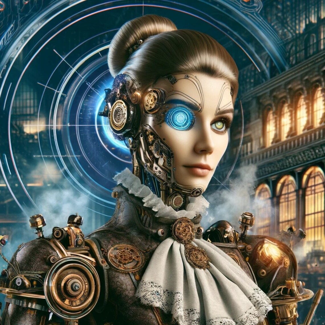 Steampunk Cyborg Woman Digital Patterns and Images - Etsy