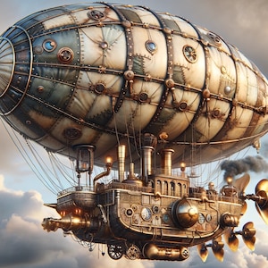 Steampunk Airship Digital Patterns and Images - Etsy