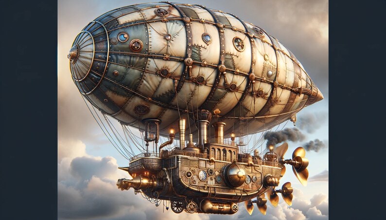 Steampunk Airship Digital Patterns and Images - Etsy