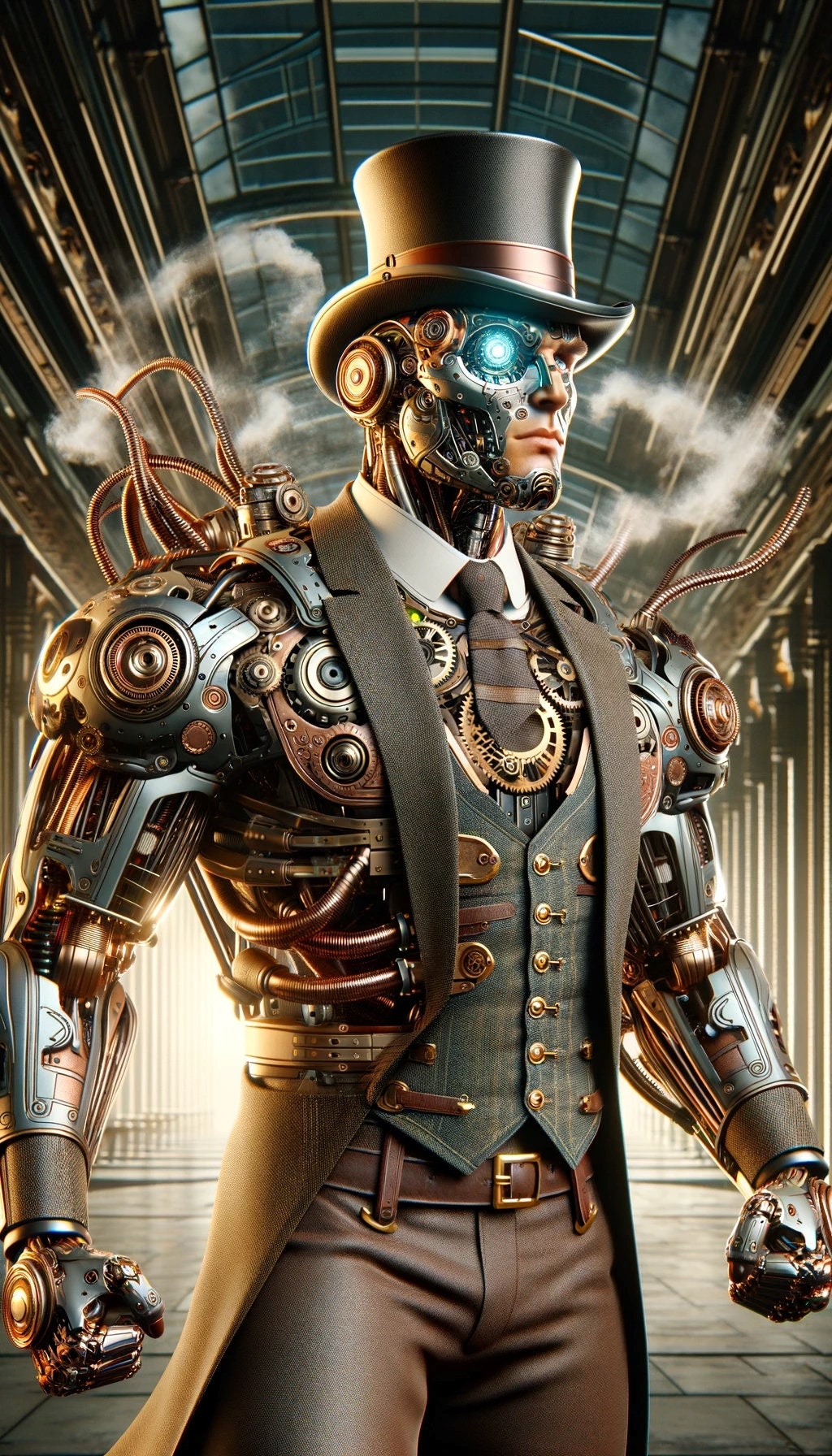 Steampunk Cyborg Male Digital Patterns and Images - Etsy