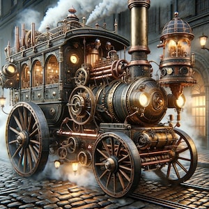 Steampunk Steam-powered Carriage Digital Patterns and Images - Etsy