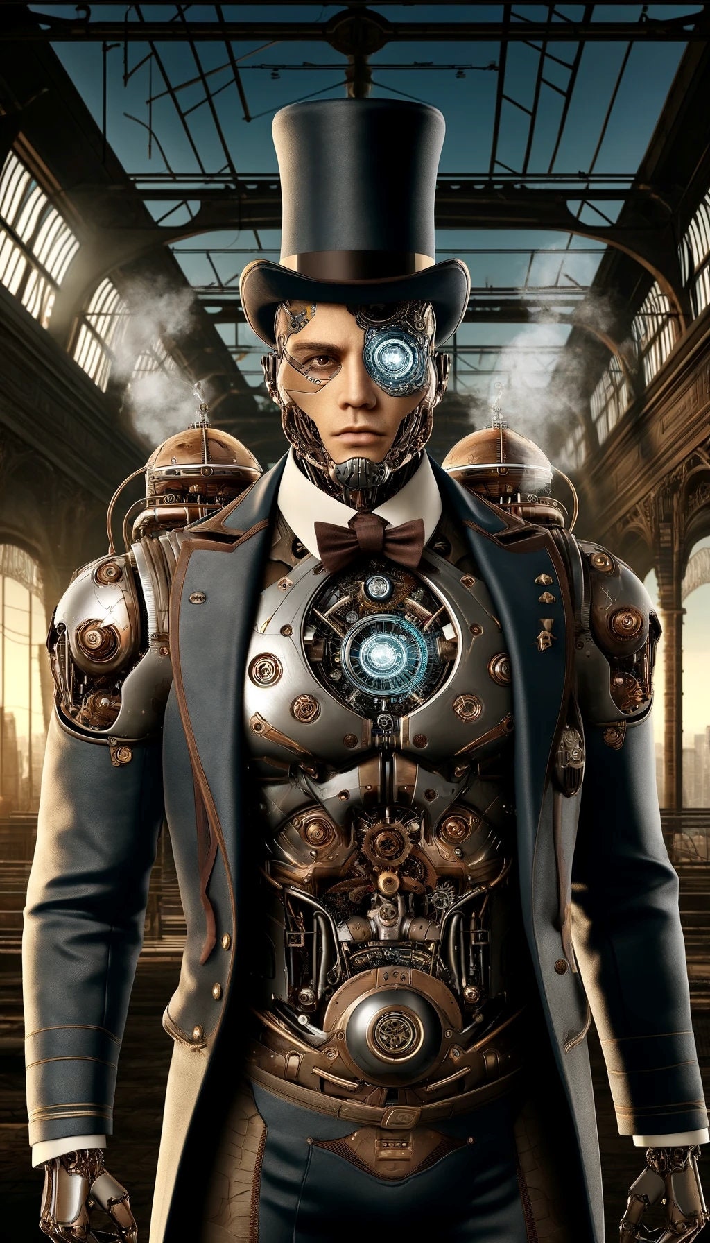 Steampunk Cyborg Male Digital Patterns and Images - Etsy