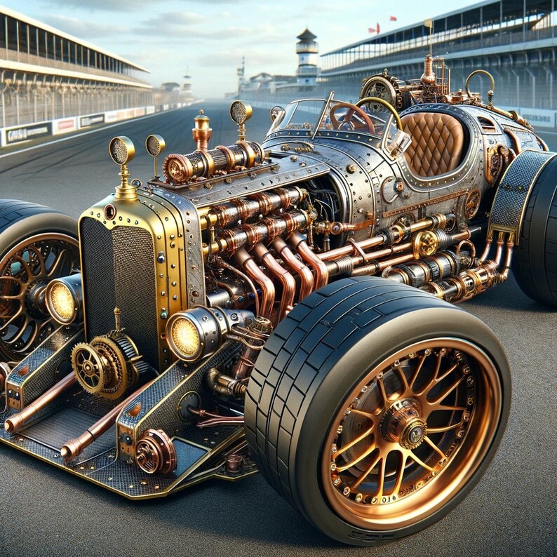 Steampunk Racing Car Digital Patterns and Images - Etsy