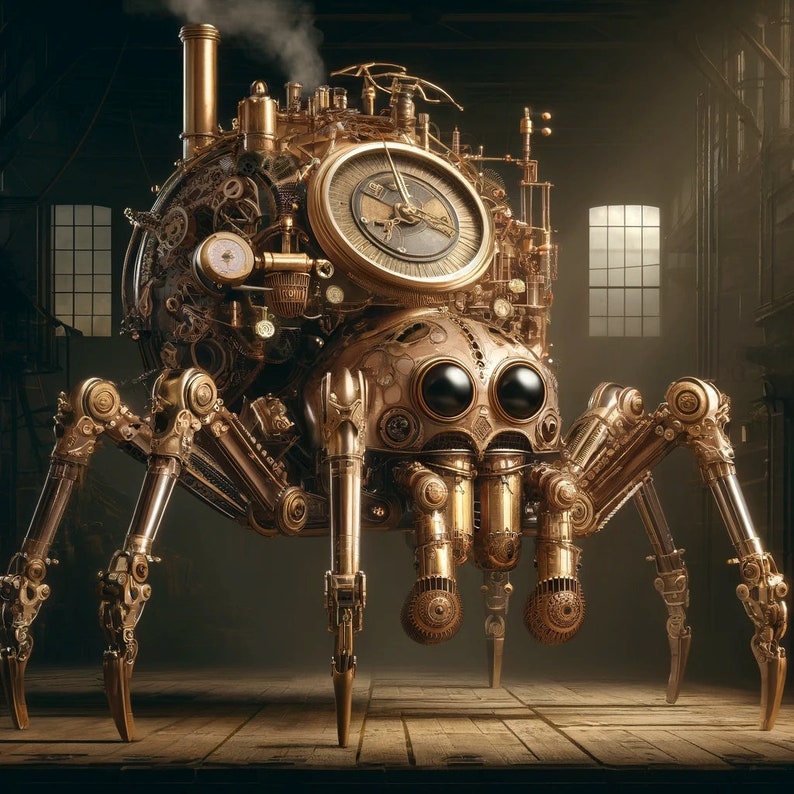 Steampunk Mechanical Spider Digital Patterns and Images - Etsy