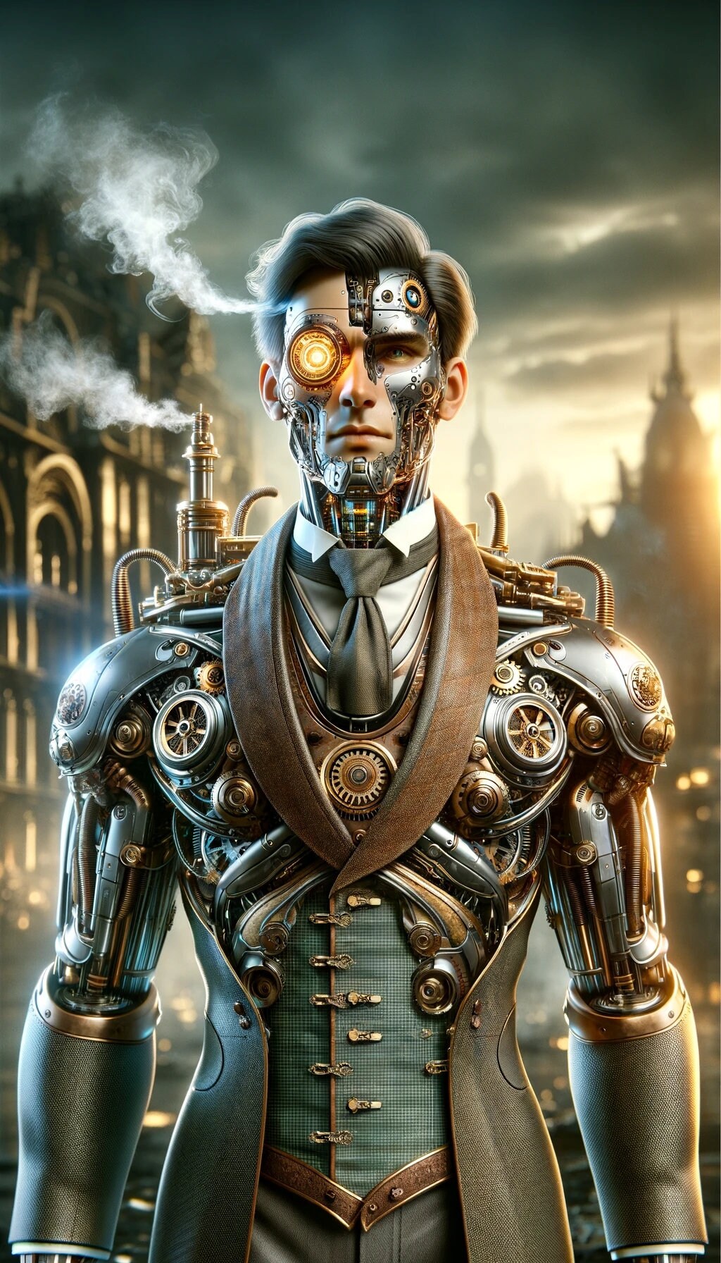 Steampunk Cyborg Male Digital Patterns and Images - Etsy