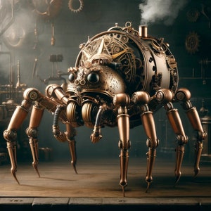 Steampunk Mechanical Spider Digital Patterns and Images - Etsy