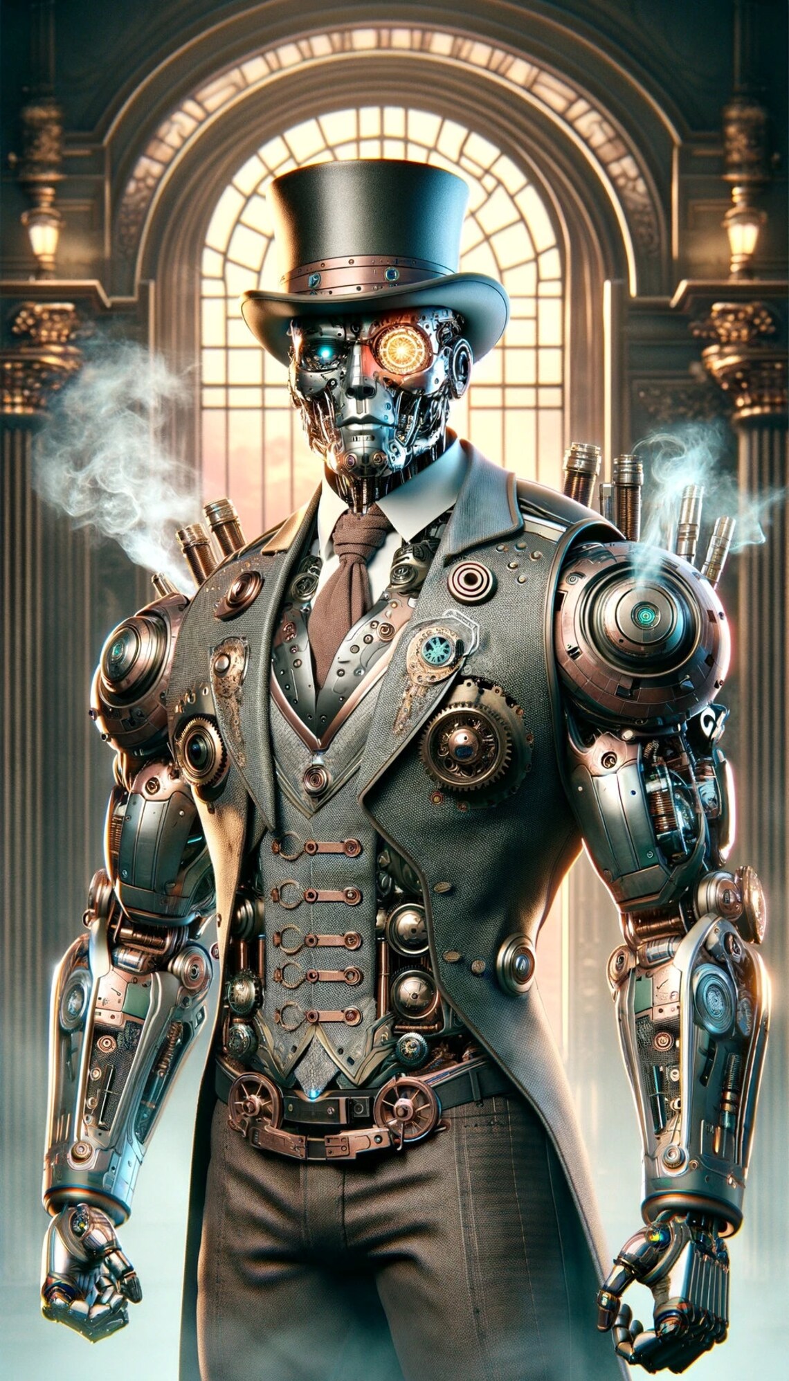 Steampunk Cyborg Male Digital Patterns and Images - Etsy