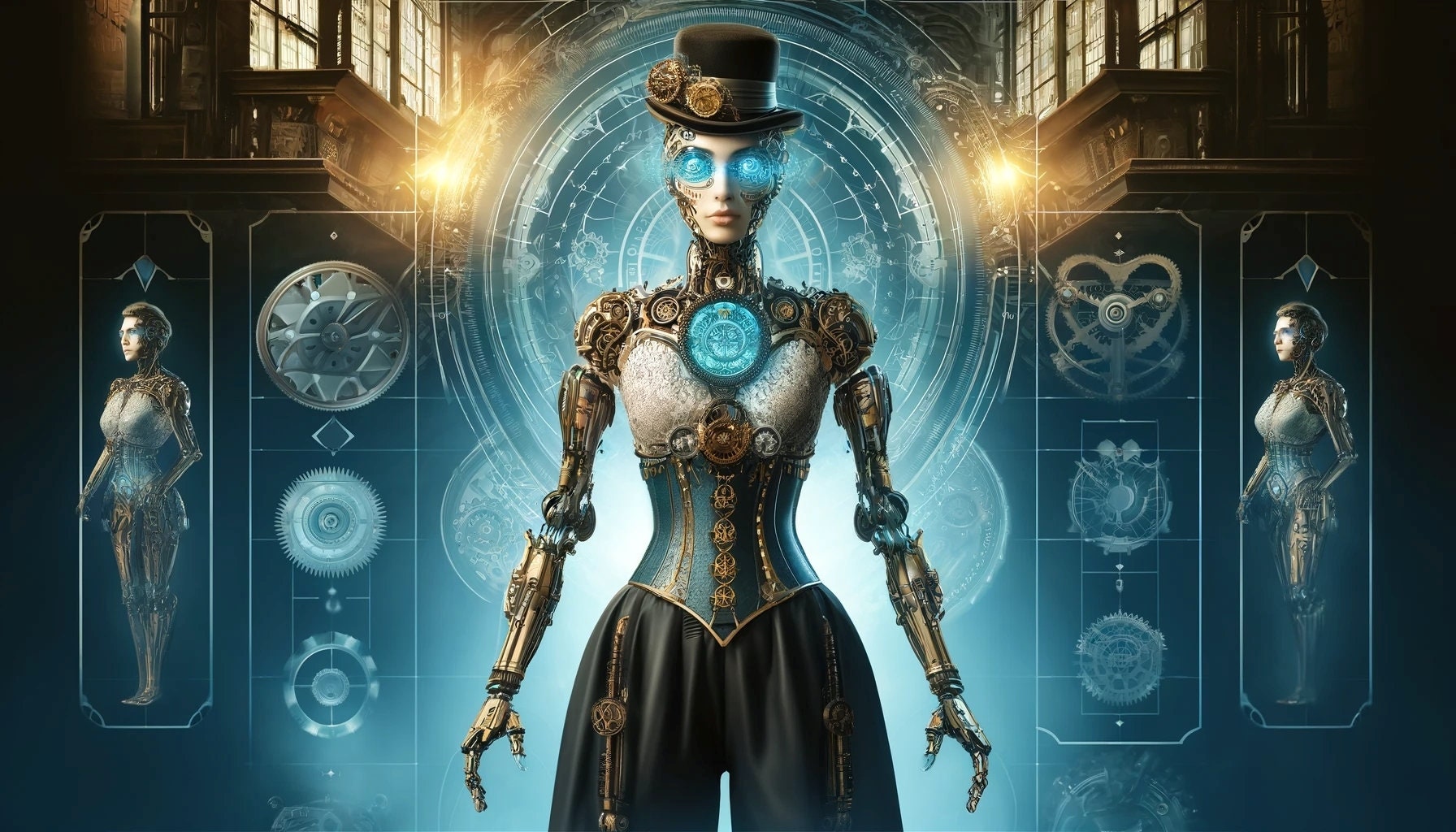 Steampunk Cyborg Woman Digital Patterns and Images - Etsy