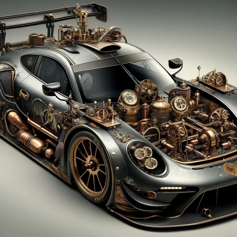 Steampunk Racing Car Digital Patterns and Images - Etsy