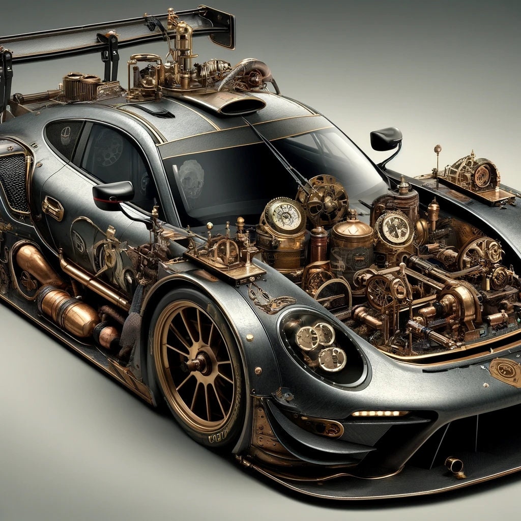 Steampunk Racing Car Digital Patterns and Images - Etsy