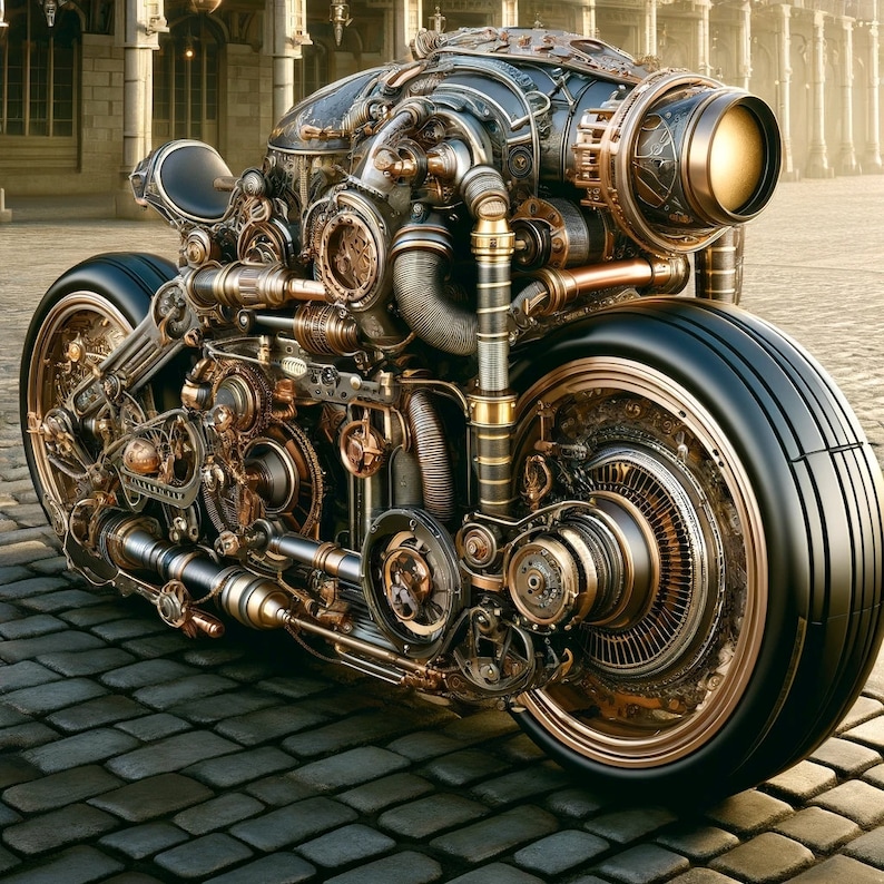 Steampunk Motorcycle Digital Patterns and Images - Etsy
