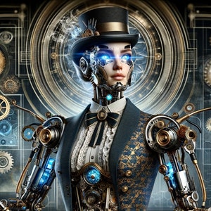 Steampunk Cyborg Woman Digital Patterns and Images - Etsy
