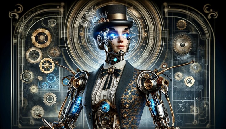 Steampunk Cyborg Woman Digital Patterns and Images - Etsy