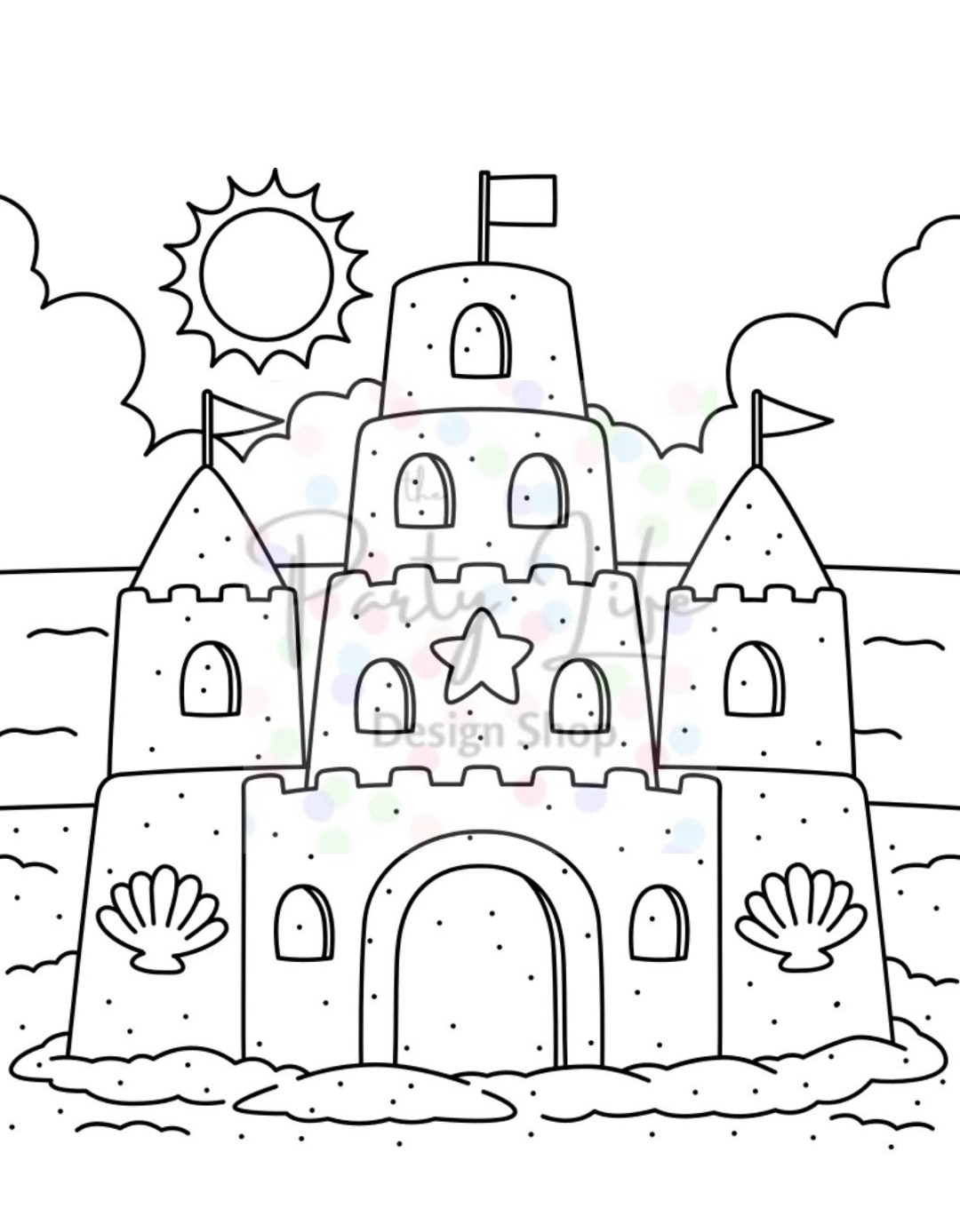 Beach Coloring Pages Instant Download - Etsy