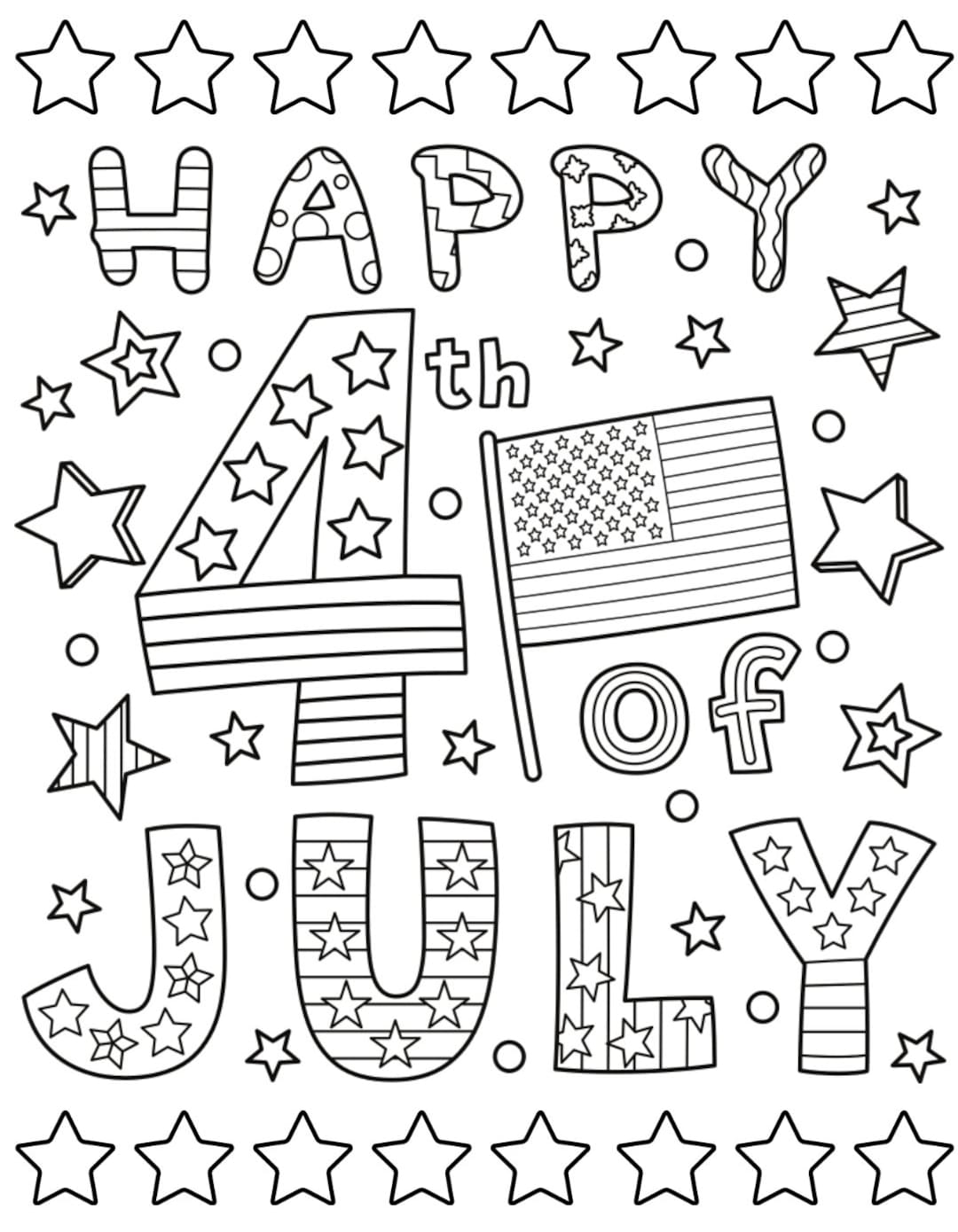 July 4th Coloring Pages - Instant Download - Etsy