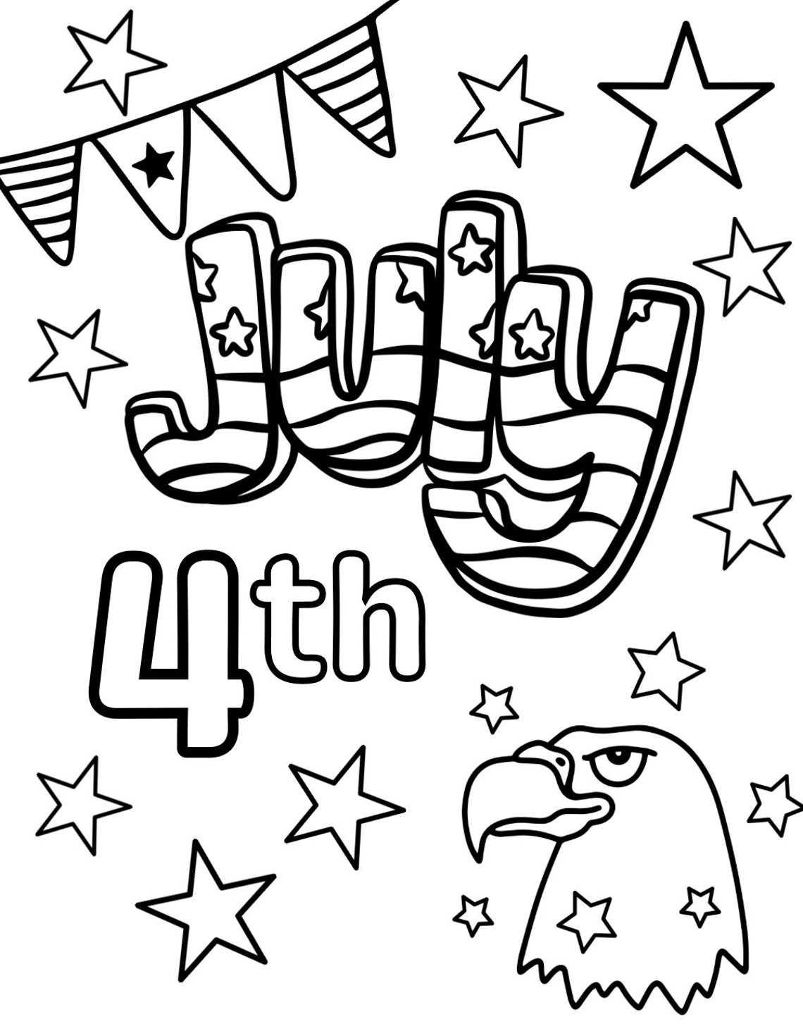 July 4th Coloring Pages - Instant Download - Etsy