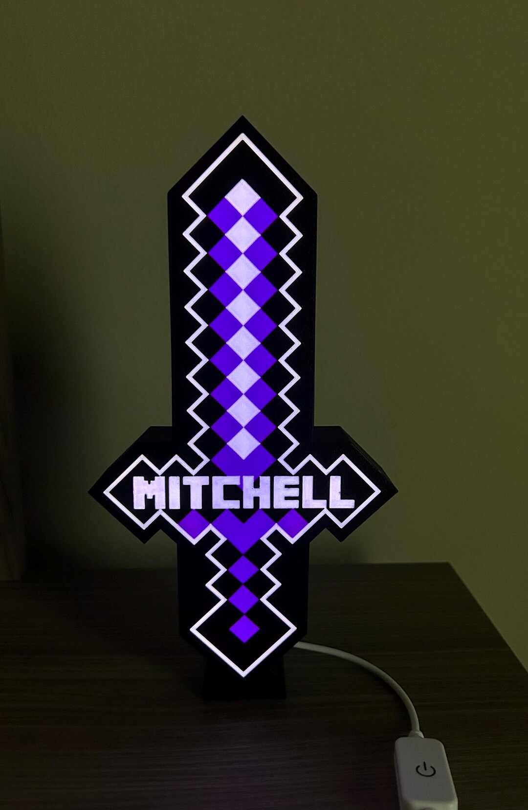 Personalized Minecraft Sword Night Light/decor Light-please Check ...