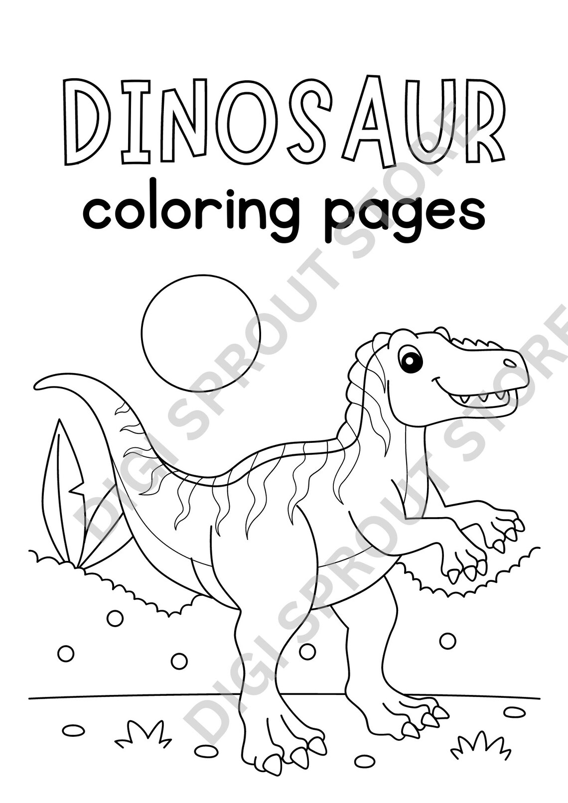 30 Easy Dinosaurs Coloring Pages for Kids, Coloring Pages, Digital ...