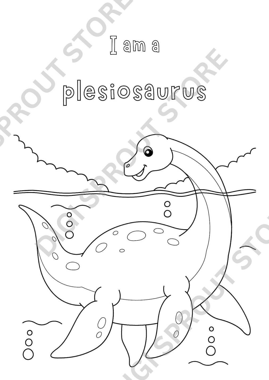 30 Easy Dinosaurs Coloring Pages for Kids, Coloring Pages, Digital ...