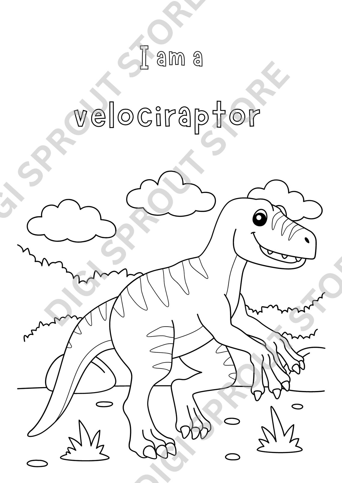 30 Easy Dinosaurs Coloring Pages for Kids, Coloring Pages, Digital ...