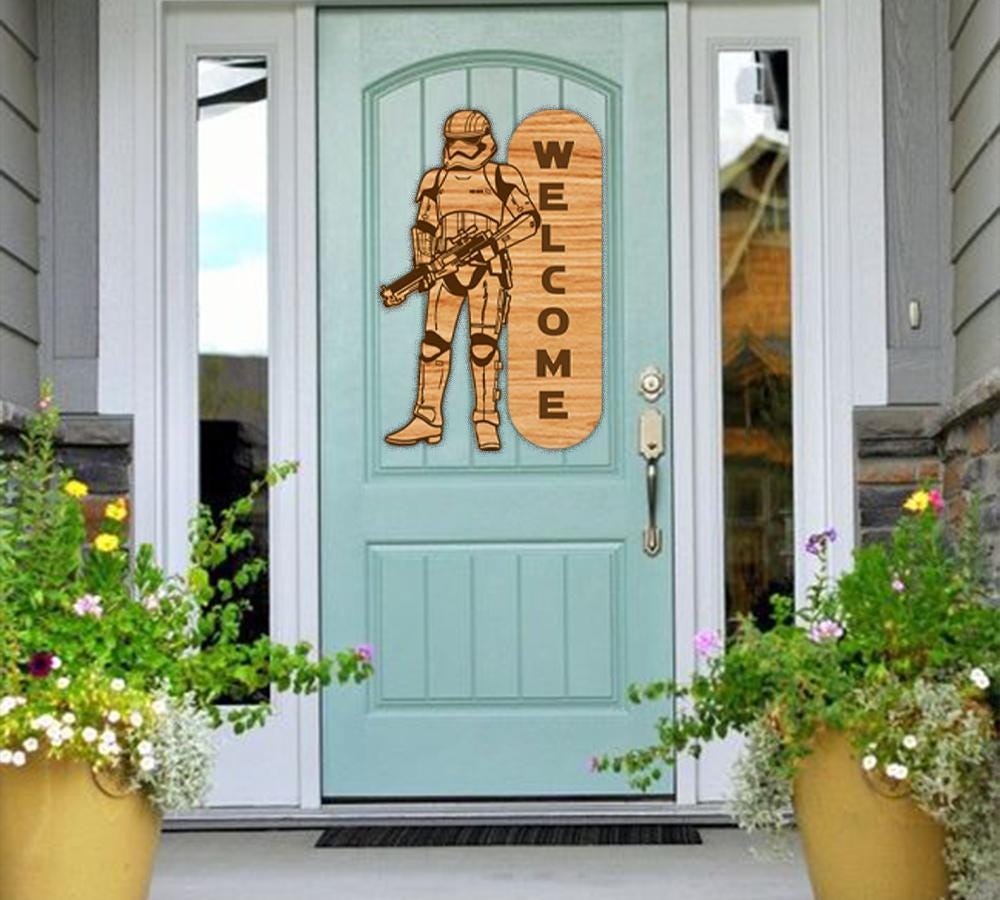 Welcome Sign, Star Wars, Vertical Welcome Sign, Wood Welcome Sign, Door ...