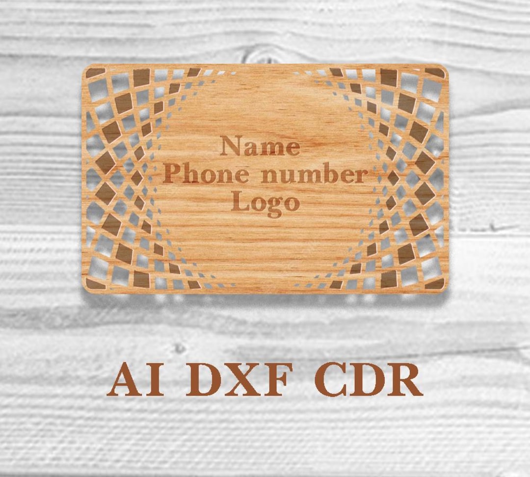 Engraved Plywood Business Card Laser Cut File (AI DXF CDR) - Etsy