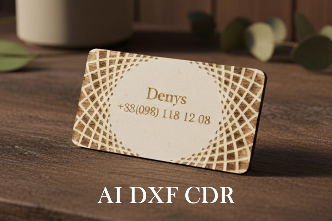 Laser Cut Wood Business Card Template | AI DXF CDR (digital Download ...