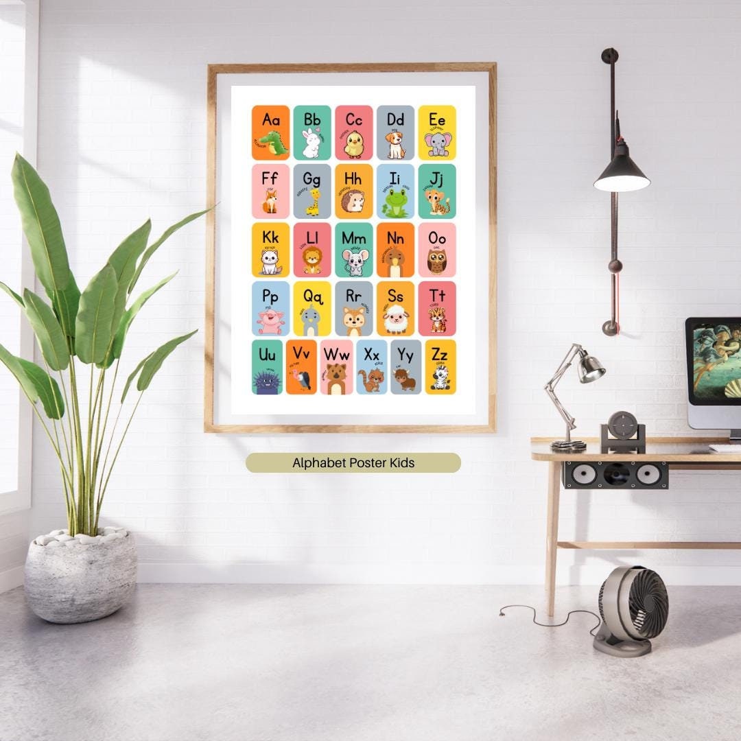 Alphabet Poster Animal for Kids - Etsy