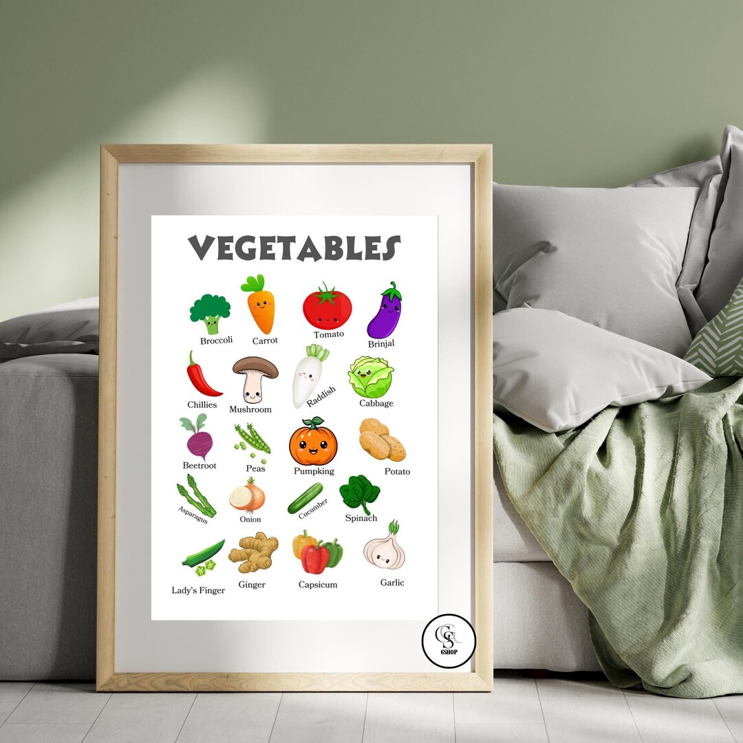 Montessori-inspired Vegetables Learning Poster for Preschool and ...