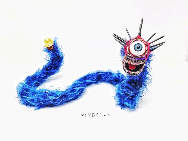 One-eyed Spikey Fur Snake Bendable Copper Wire Creature - Etsy UK