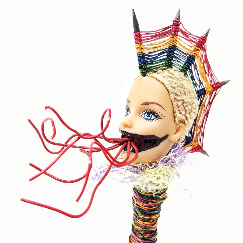 Rainbow Mohawk Barbie Bendable Copper Wire Creature Fun, Unique, Fully ...