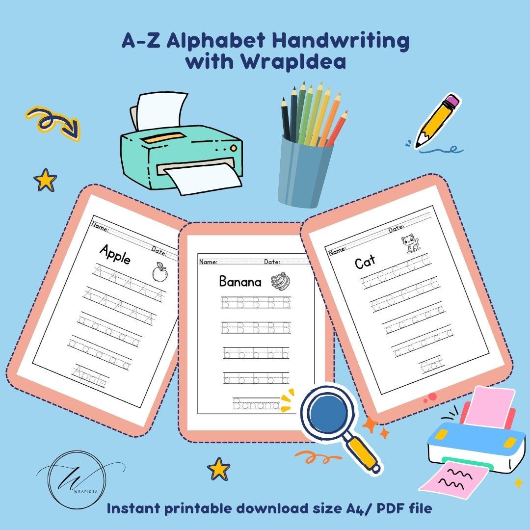 26 Pages ABC Writing Practice,coloring Page,alphabet Writing,kids ...
