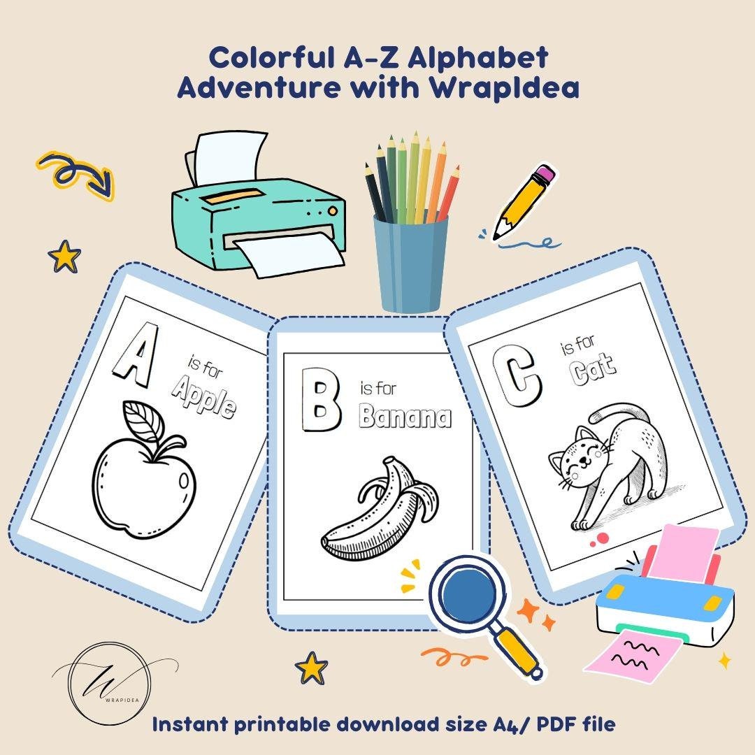 26 Pages, ABC Alphabet Coloring,printable Coloring Sheets,abc ...