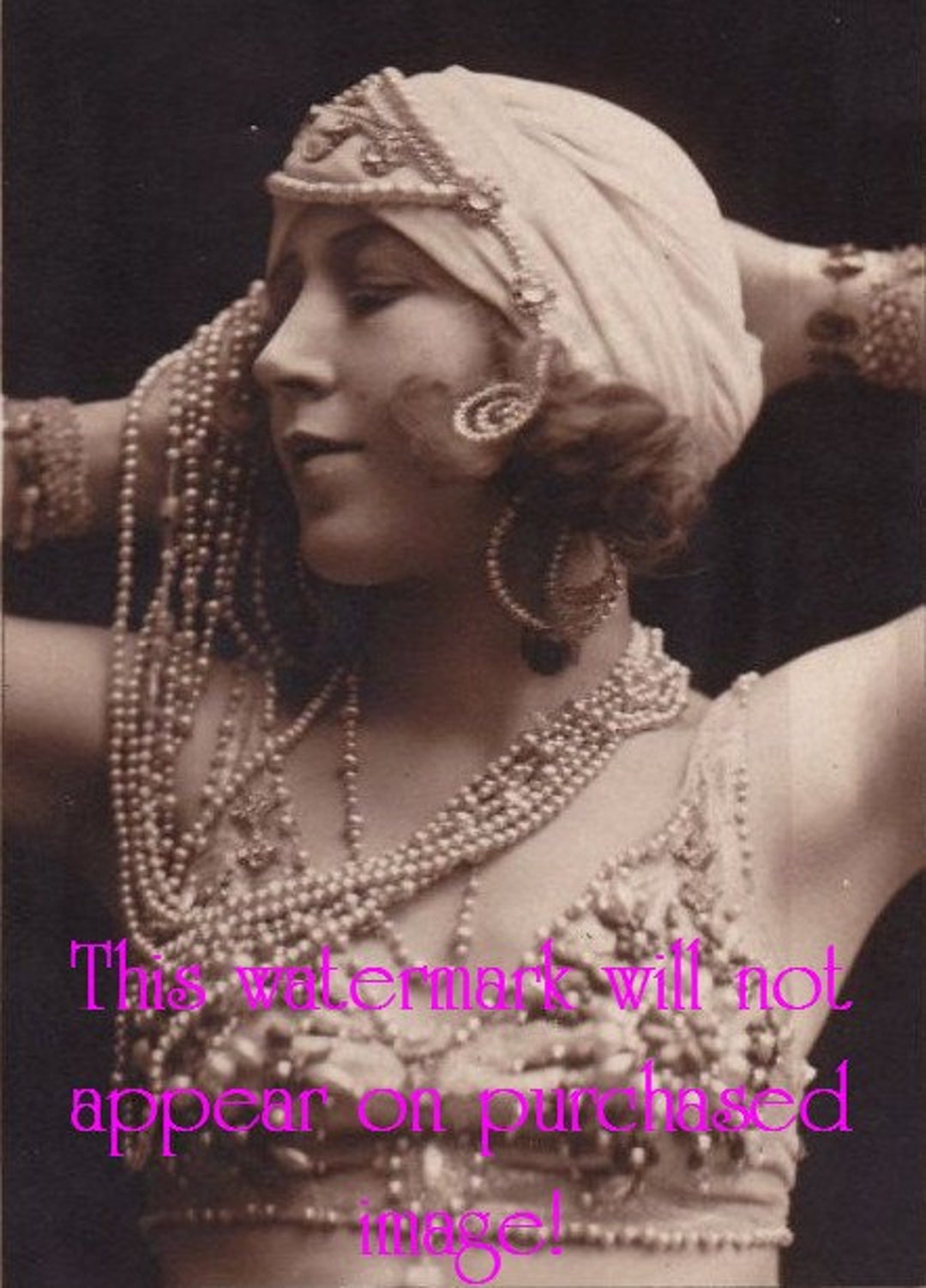 EXOTIC BELLY DANCER W Bling Jewels Old Vintage Antique Photo Reprint - Etsy