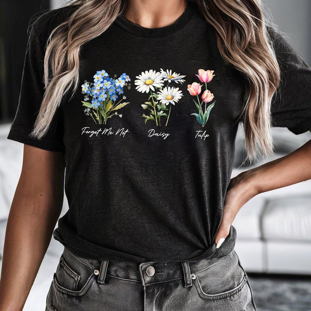 FDT Resist Flower Shirt, Forget Me Not Daisy Tulip Shirt, Subtle Anti ...