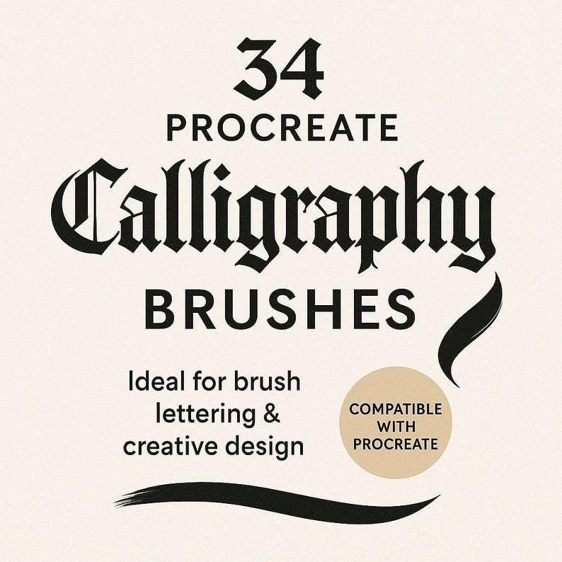 34 Calligraphy / Lettering Brushes for Procreate - High Quality ...