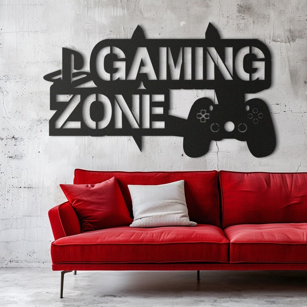 Gaming Zone,gaming Console,game Laser,metal Wall Art,gaming Metal Wall ...