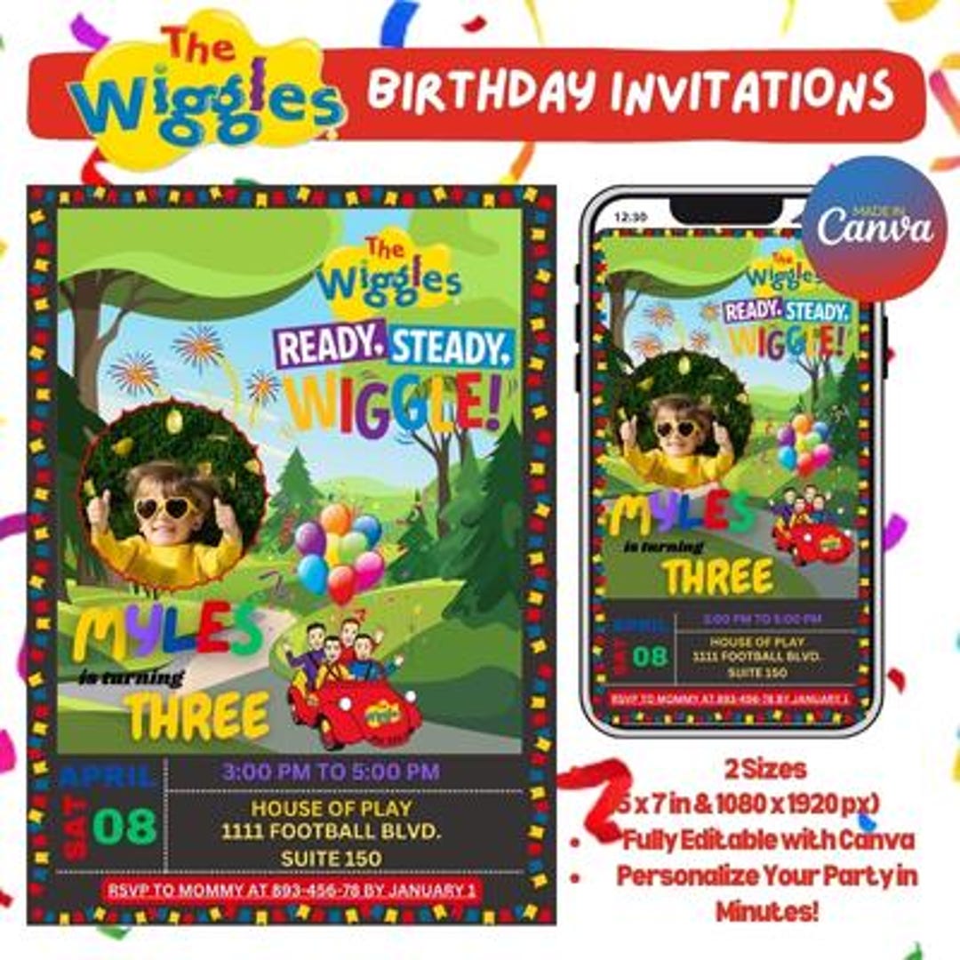 The Wiggles Birthday Invitation - Digital Download | Customizable ...