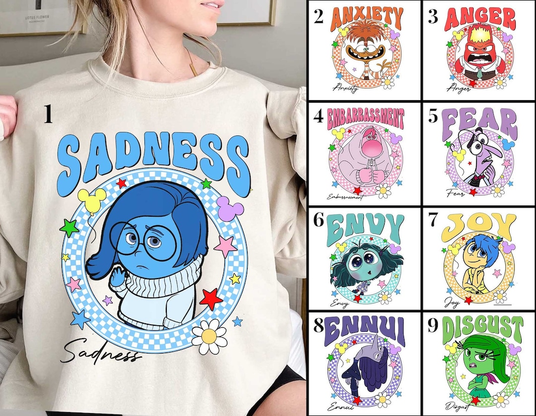 Inside Out Character T-shirt, Inside Out 2 Movie Shirts, Inside Out ...