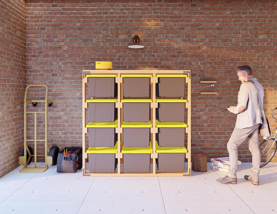 DIY Tote Storage Rack Plan, 3x4 12-unit for 27 Galloon Totes, PDF ...